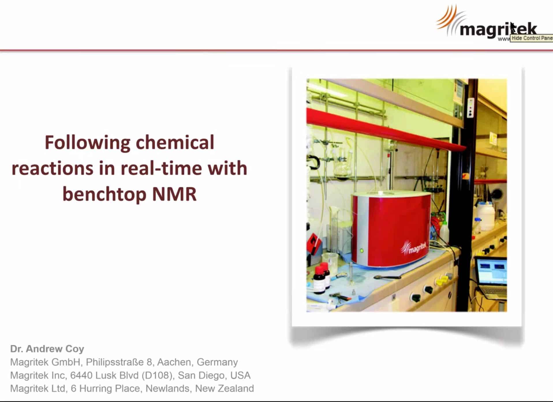 Magritek Webinar Video - Reaction Monitoring in Real-time with Benchtop ...