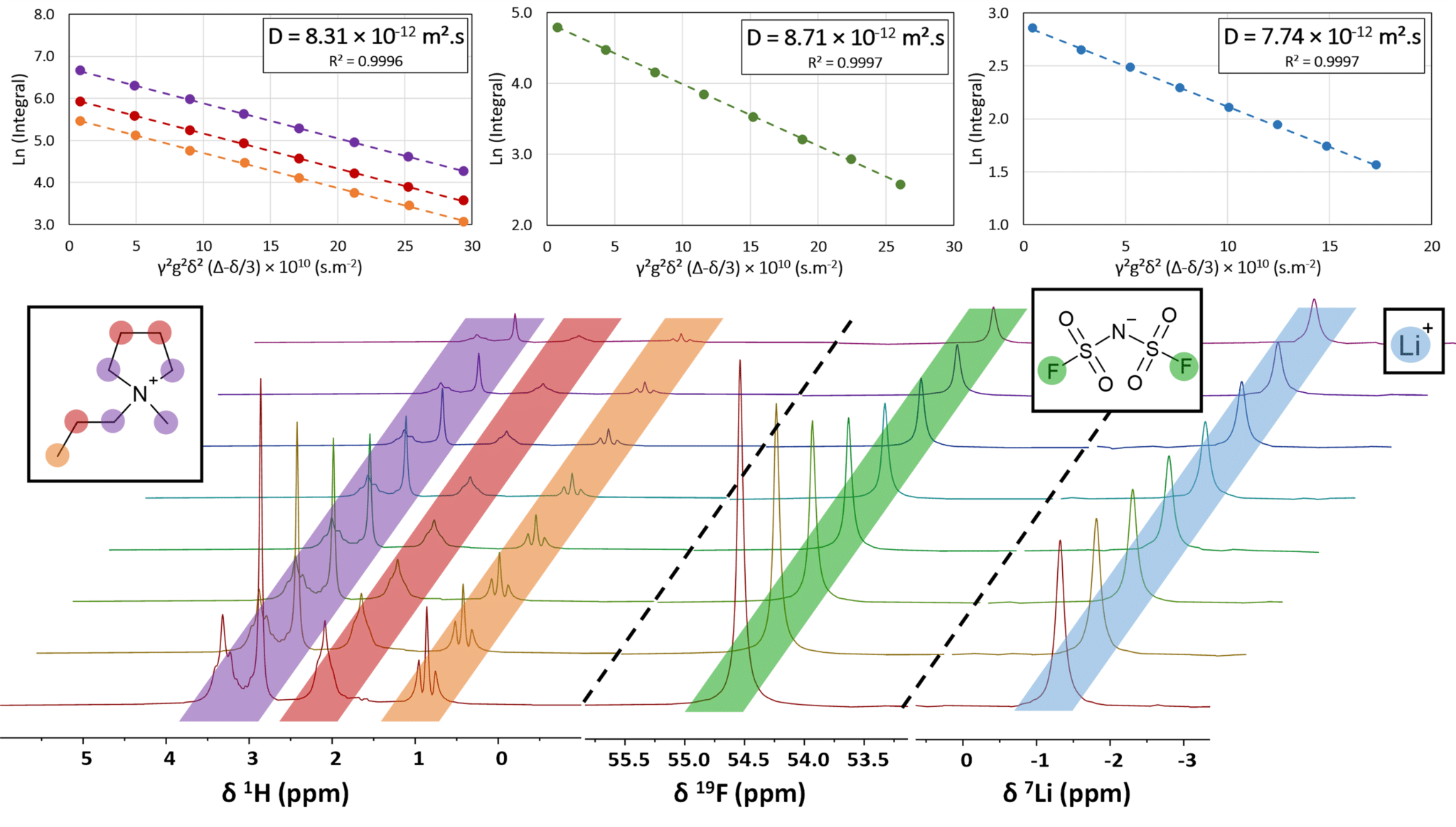 Self-diffusion coefficients of ionic liquids measured by multinuclear ...